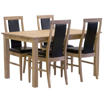 Matgrupp: Ekehof matbord - oljad ek - 140 cm + 4 st Lilian stol, klädd ...