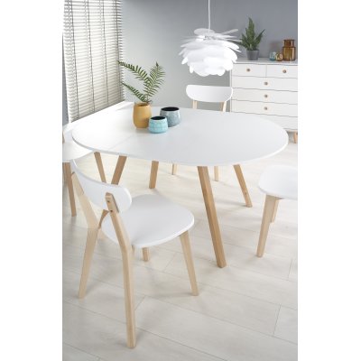 Caliss ronde uitschuifbare witte tafel Ø102 + 40 cm - Ovale & Ronde ...