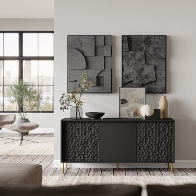 Buffet Bullet - Noir/or - Buffets et consoles - Trendrum.fr