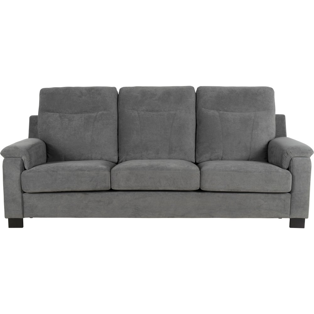 Atlas 3-zits grijze bank met hoge rugleuning + Meubelverzorgingsset ...