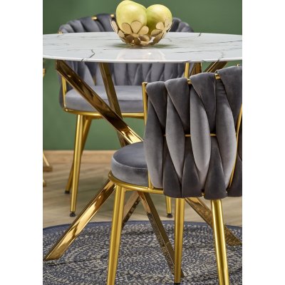 Raymond matbord Ø100 cm - Vit marmor/guld - 2490 kr - Marmormatbord ...