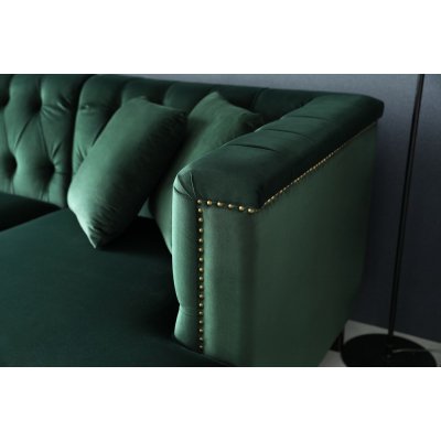 Canapé avec divan en velours vert - Bellas - Canapés avec divan ...