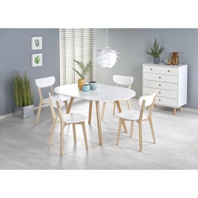 Caliss ronde uitschuifbare witte tafel Ø102 + 40 cm - Ovale & Ronde ...